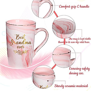 Livinges Best Grandma Ever Mug Grandma Mug Gifts For Grandma - Abuela Gifts From Grandchildren Coffee Cup For Grandma Nana Mug Gifts For Grandmother From Grandson Granddaughter Grandkids Pink Mug 12oz
