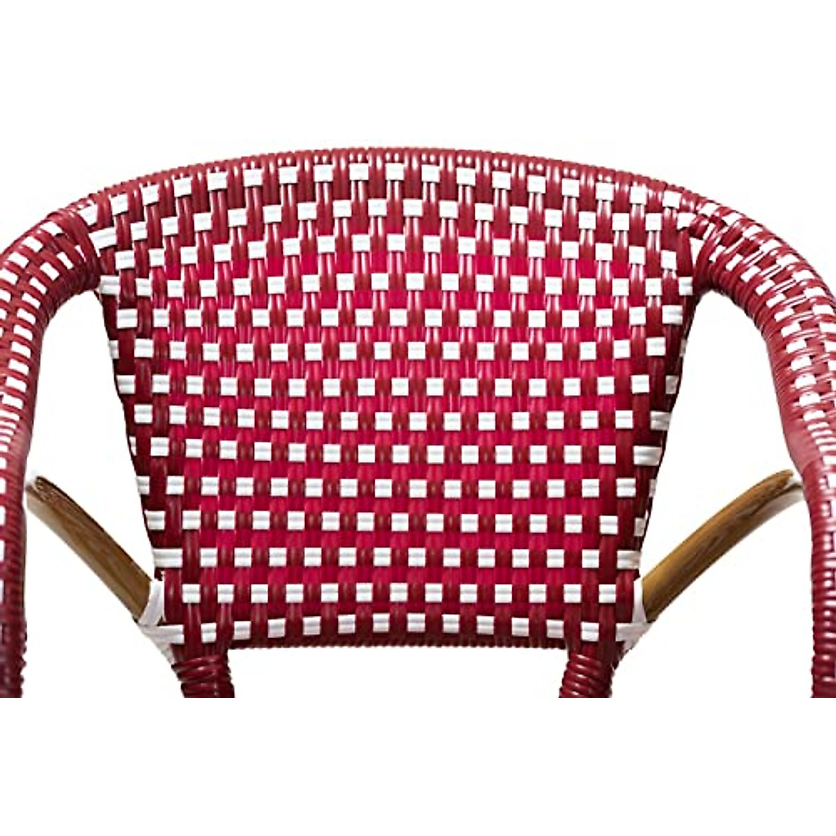 Baxton Studio Eliane Dining Side Chair in Red and White (Set of 2)