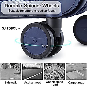 Hanke 20 Inch Carry On Luggage Airline Approved, Lightweight PC Hardside Suitcase with Spinner Wheels & TSA Lock,Rolling luggage bags for Weekender,Carry-On 20-Inch(Dark Blue)