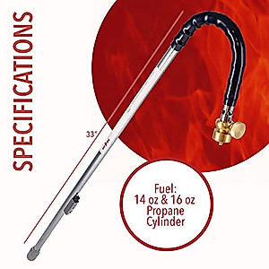 Gas One Propane Torch for 1lb Propane Tank with Auto Ignition - Used for Weed Burner and Flamethrower (14-16.4oz propane tanks)