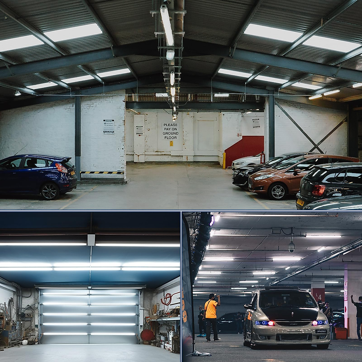 EPESTOEC 4FT LED Shop Light,6300LM,42W,6500K Super Bright White,V Shape Integrated T8 LED Tube Light,High Output Linkable Shop Lights