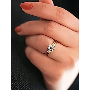 1 Carat IGI Round Floating Tulip Solitaire Bridal Set - 7.0 / yellow-gold / DE