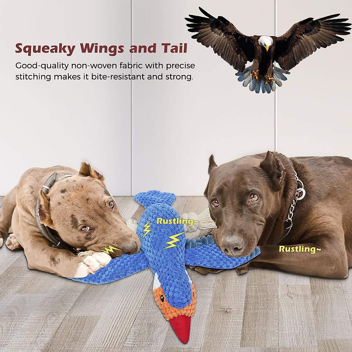 Squeaky Dog Toys Dog Chew Toy for Aggressive Chewers Dog Stuffed Animals Rope Chew Toy Dog Teethbrush Dental Chew Toy for Small Medium Large Doggy or Puppy Red-Billed Bird