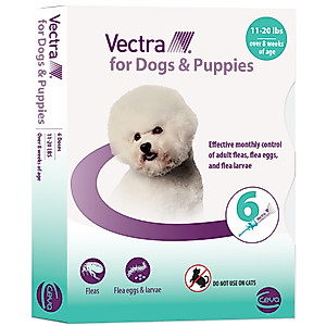 Vectra® for Dogs & Puppies Flea Treatment & Prevention for Small Dogs (11 – 20 lbs.) 6-Month Supply