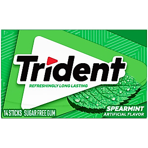 Trident Spearmint Sugar Free Gum, 12 Packs of 14 Pieces (168 Total Pieces)
