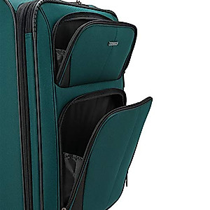 U.S. Traveler Aviron Bay Expandable Softside Luggage with Spinner Wheels, Teal, Carry-on 22-Inch