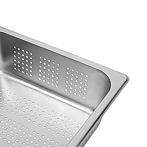 3 Pack Perforated Steam Pan with Lid Set, Full Size Hotel Pan Include Full Size Pan Steam Table Pan Cover Restaurant Supplies for Kitchen,Food Warmer (4inch+6inch)