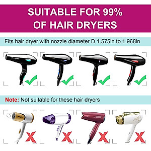 Collapsible Silicone Hair Dryer Diffuser - Travel and Easy Storage - Fit Most Hair Dryers with Nozzle Diameter D-1.575Inch to 1.968 Inch (4-5cm) - Pink