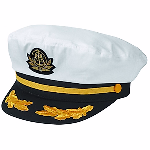 Broner White Flag Ship Yacht Cap. One Size Fits Most.