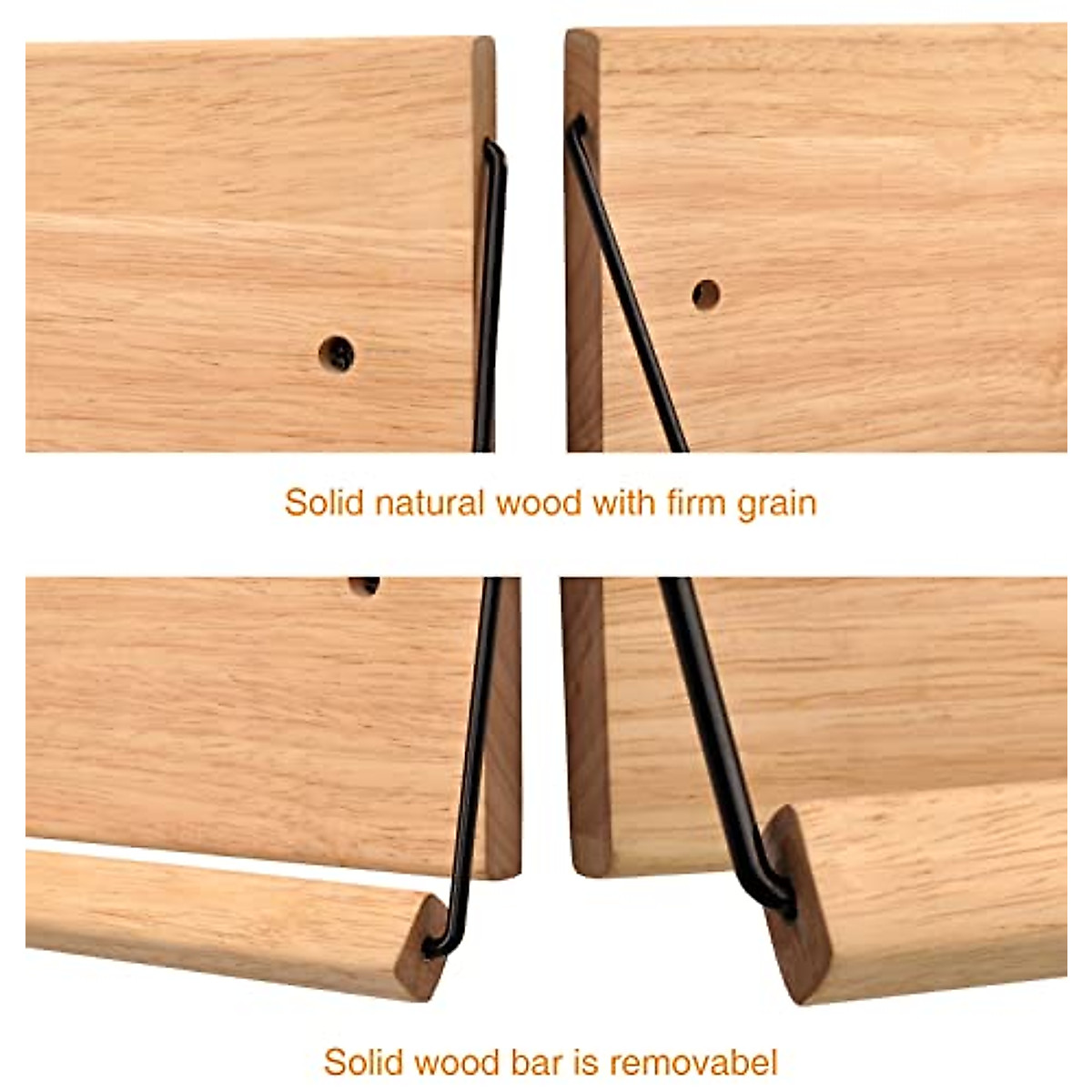 Spiretro Shoe Rack with Dowel, Wall Hanging Shoe Storage, Organize for Sneaker, Slipper, Boots in Entryway, Hallway, Trailer, RV, Solid Wood_ Beige