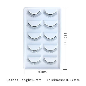 30 Pairs Practice Lashes for Lash Extensions Training Eyelash Extension Supplies Practice Strips Thin Band 8mm Mimic Natural Eyelash for Mannequin Head Tech Must Haves by EMEDA