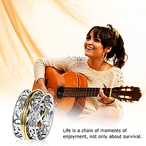 STROLLGIRL Sterling silver Simple spinner ring Fidget band ring spinning meditation anxiety ring (filigree design, 7)