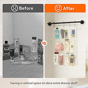 Lifewit Mesh Shower Caddy, 7 Pockets Hanging Shower Organizer with Quick Drying Mesh, Portable Space Saving Bathroom Organizer to Hold Soap, Shampoo and Cruise Ship Essentials, White, 2 Pack