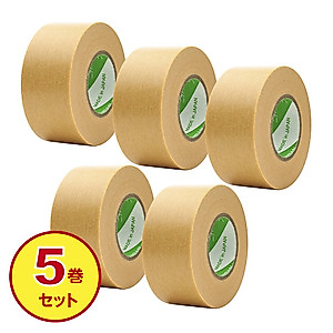 Nichiban Masking Tape, 5 Rolls, 0.9 inches (24 mm) x 6.7 ft (18 m), 241-24 Brown
