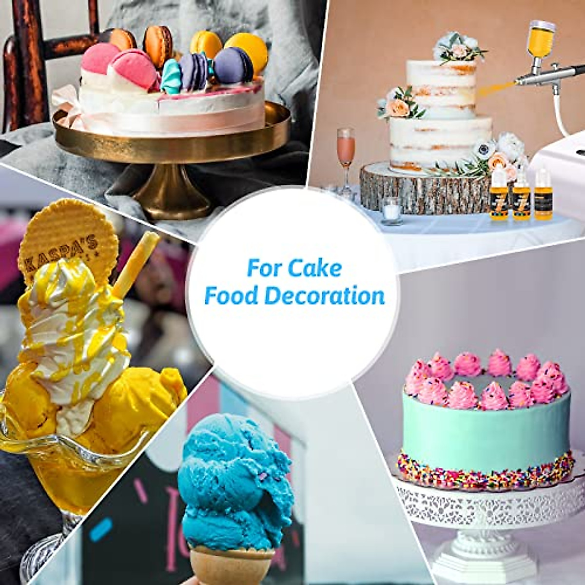Airbrush Food Coloring Kit - 24 Vivid Colors for Cake Decorating