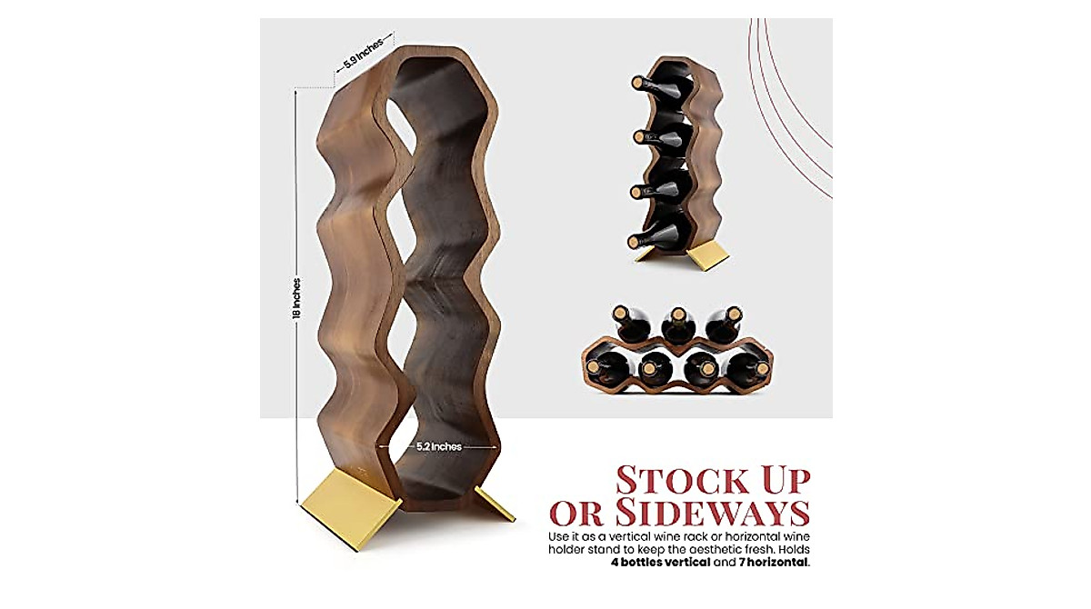 Gusto Nostro 7-Bottle Wooden Wine Rack - Elegant Storage