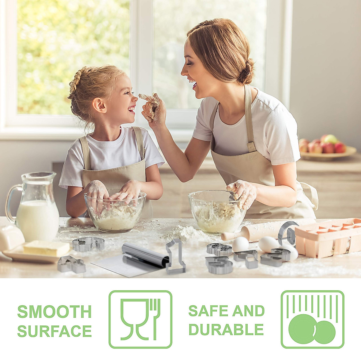 Bakerpan Stainless Steel Number 4 Cookie Cutter, Cookie Cutter Number Four Shapes, 3 1/2 Inch - Set of 2