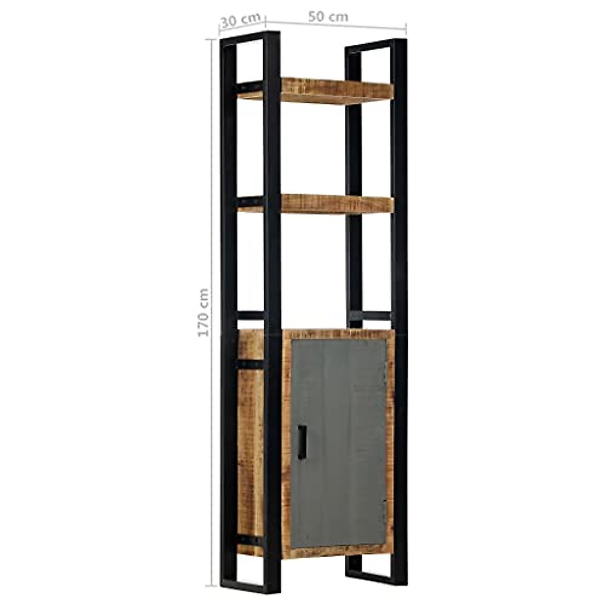 WHOPBXGAD Bookshelf,Wooden Bookcase, Open Bookcase Suitable for Home Office, Living Room and Bedroom,19.7"x11.8"x66.9" Solid Mango Wood