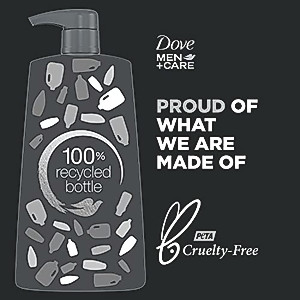DOVE MEN + CARE Shampoo Charcoal + Clay 3 Count For Healthy-Looking Hair Naturally Derived Plant Based Cleansers 25.4 oz