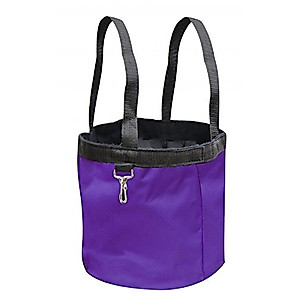 Showman Durable and Collapsible Nylon Grooming Tote Bag with Four Large Pockets (Purple)