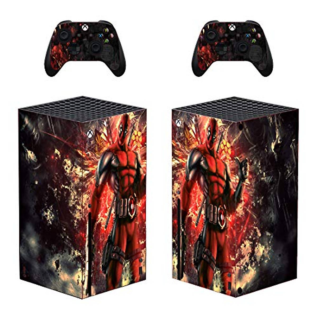 Super Hero Decals Stickers Full Set Faceplate Skin for X-box-One-Series X Protection Kit by KAJAL MANI