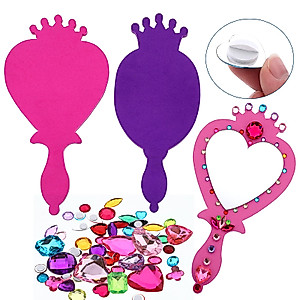 RICHNESS Little Girls Princess Mirrors Make Your Own Mirrors Princess Party Favors Pack of 6