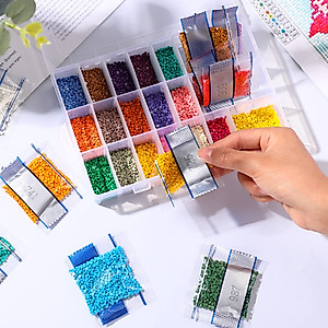 60000 Pieces 60 Color Rhinestones Diamond Painting Beads Flat Bottom Round Resin Diamond Bead Diamond Art Beads Diamond Art Replacement Diamonds for DIY Craft Diamond Painting Accessories