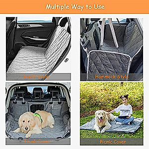 Hanjo Pets Car Dog Cover Back Seat - Car Hammock for Dogs Waterproof - Dog Car Seat Cover for Backseat with Mesh Window Multiple Pockets for Car/SUV Nonslip Rubber Back Washable Material