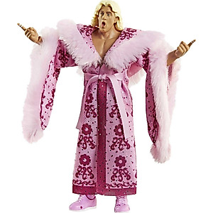 WWE MATTEL Ultimate Edition Ric Flair Action Figure, 6-in / 15.24-cm, with Interchangeable Heads, Swappable Hands & Entrance Robe for Ages 8 Years Old & Up