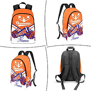 zaaprintblanket Personalized Cheerleader Cheer Orange Blue Backpack Casual Daypack Bag for Man Woman