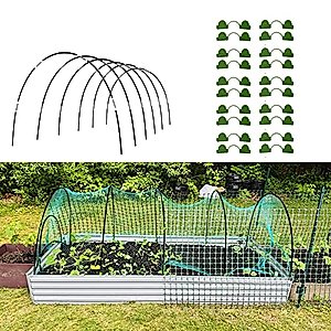 Garden Hoops for DIY Grow Tunnel, Rust-Proof Fiberglass Support Frame Greenhouse Hoops for Raised Beds, Garden Fabric, Garden Support Frame, 30pcs