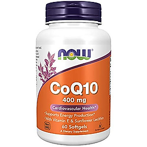 NOW Supplements, CoQ10 400 mg, Pharmaceutical Grade, All-Trans Form produced by Fermentation, 60 Softgels