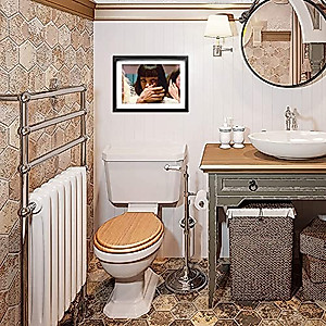 Antonia Bellamy Movie Pulp Fiction Wall Art The Toilet Poster Funny Bathroom Art Frame 12"X16"