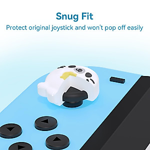 GeekShare Cute Silicone Joycon Thumb Grip Caps Kawaii Polar Animal Theme Thumbstick Caps Joystick Cover Compatible with Nintendo Switch/OLED/Switch Lite - 2Pairs/4PCS - Penguin & Seal