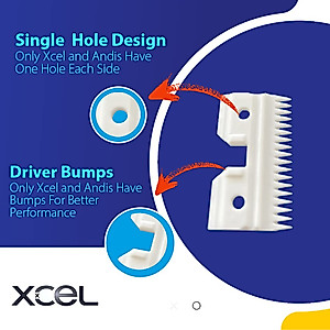 XCEL Ceramic Coarse Pet Replacement Cutter Blade Compatible with Fast-Feed, Andis, Oster A5, and Walh KM Series (4 Pack)