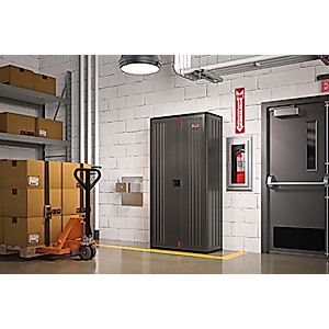 Suncast Commercial Mega Tall Cabinet Blow Molded 4 Shelf, Black