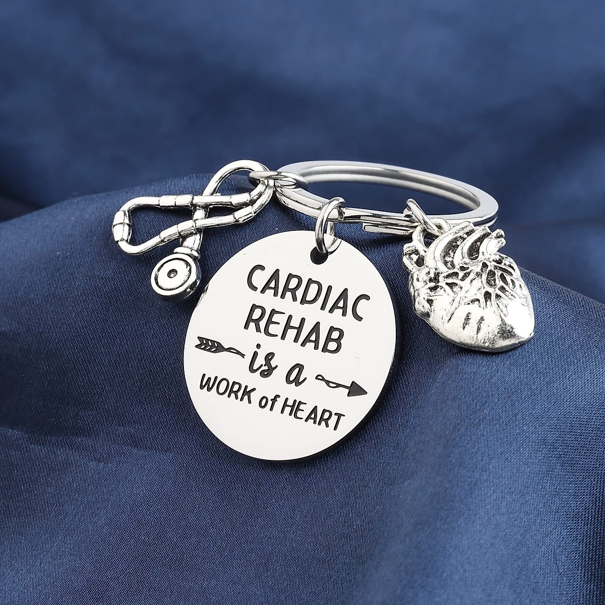 TIIMG Cardiac Rehab Nurse Gift Cardiac Rehab is A Work of Heart Keychain Nursing School Grad Gift (CARDIAC REHAB)