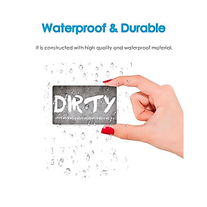 Dishwasher Magnet Clean Dirty Sign - Dishwasher Sign Waterproof and Double Sided Flip with Bonus Metal Plate,Reversible Indicator Works for Dishwasher by A AULIFE