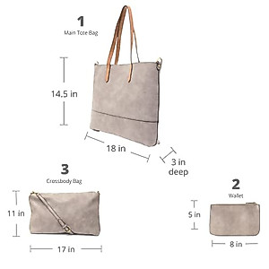 joy susan Women's Brushed 3in1 Tote Bucket Handbag