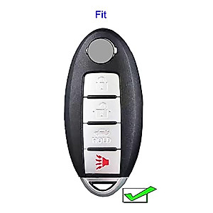 Guibuhuse Premium Soft Key Fob Cover 360°Protection Fits for Nissan Altima 2007 2008 2009 2010 2011 2012 Maxima 09-2013 2014 Murano 370Z Infiniti EX35 FX35 G37 G25 (White)
