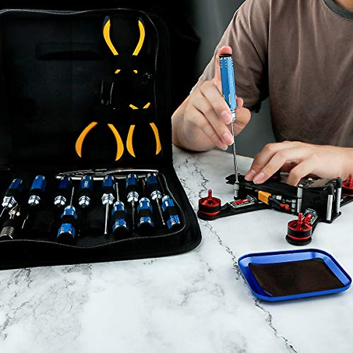 RC Hex Screwdriver Tool Kit - 24PCS Hex Nut Drivers Phillips Screwdriver Allen Wrench with Pliers Wrench Body Reamer Stand Tools for Rc Car DJI Drone Traxxas Boat Quadcopter Helicopter