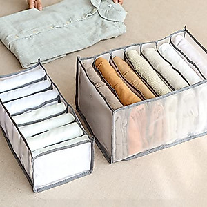 ZGMJ Storage Bag Mesh Foldable Clothes Organizer, Closet Drawer Thick Pants Sweater Underwear Sock Separation Boxs Can Washed 4pcs Panty Socks Storage Box