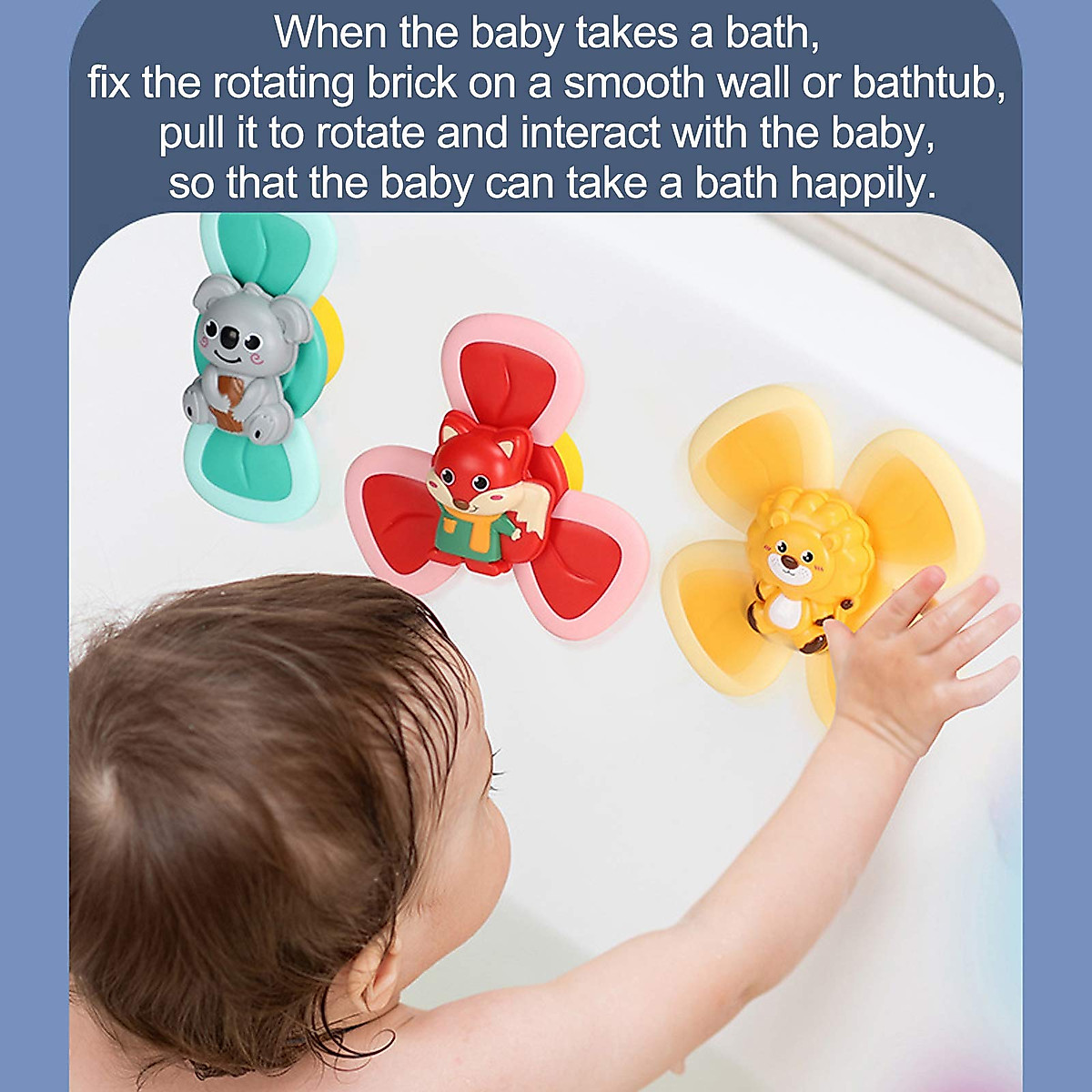 3PCS Suction Cup Spinner Toys for 1 2 Year Old Boys Girls|Spin Sucker Spinning Top Spinner Toy Bath Toys 12-18 Months|First Birthday Baby Gifts for 1 Year Old Girls|Sensory Toys for Toddlers 1-3