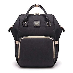 Yokstore Baby Diaper Bag Large Capacity Baby Backpack Bag Multi-Function Waterproof Travel Maternity Nappy Bag for Mom and Dad with Stroller Straps , Black ,Medium