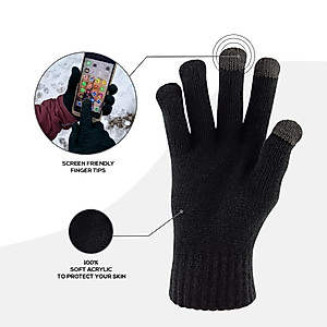 Winter Hat Fleece Lined Neck Warmer Scarf and Gloves Set for Women Knit Beanie Winter Gloves and Scarves Cold Weather