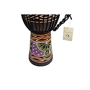 JIVE BRAND Djembe Drum Bongo Congo African Mahogany Wood Drum With Heavy Base Goat Skin Drum Head Professional Quality - 16" High - NOT MADE IN CHINA