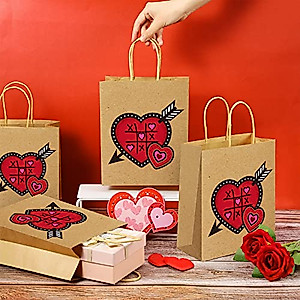 36 Pack Valentine's Day Paper Gift Bags with Handle Valentines Candy Bags, Goodie Bags Valentine's Day Party Favors for Funny Gift Exchange Novelty Gift Giving Gift Wrapping