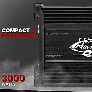 Mono-Block Mosfet Amplifier - 2 Ohm Stable, Heritage Series Car Audio Amplifier, Class “AB” High-Current Dual Discrete Drive Stages, 5 Way Protections with Bass Boost Circuitry - HTG158