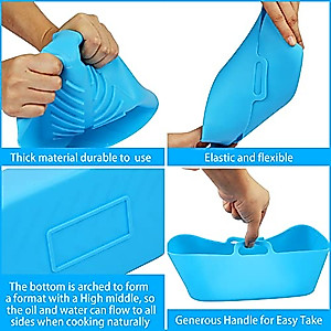 2Pcs Silicone Pot Reusable Air Fryer Liners Food Safe Non Stick Air Fryer Basket Accessories Replacement Baking Tray for Ninja Dual Dz201 Dualzone