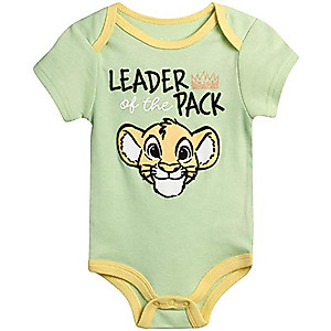 Disney Baby Boys 6 Pack Bodysuit -Mickey Mouse & Friends, Lion King, Winnie the Pooh Bear (Newborn/Infant), Size 6-9 Months, Lion King